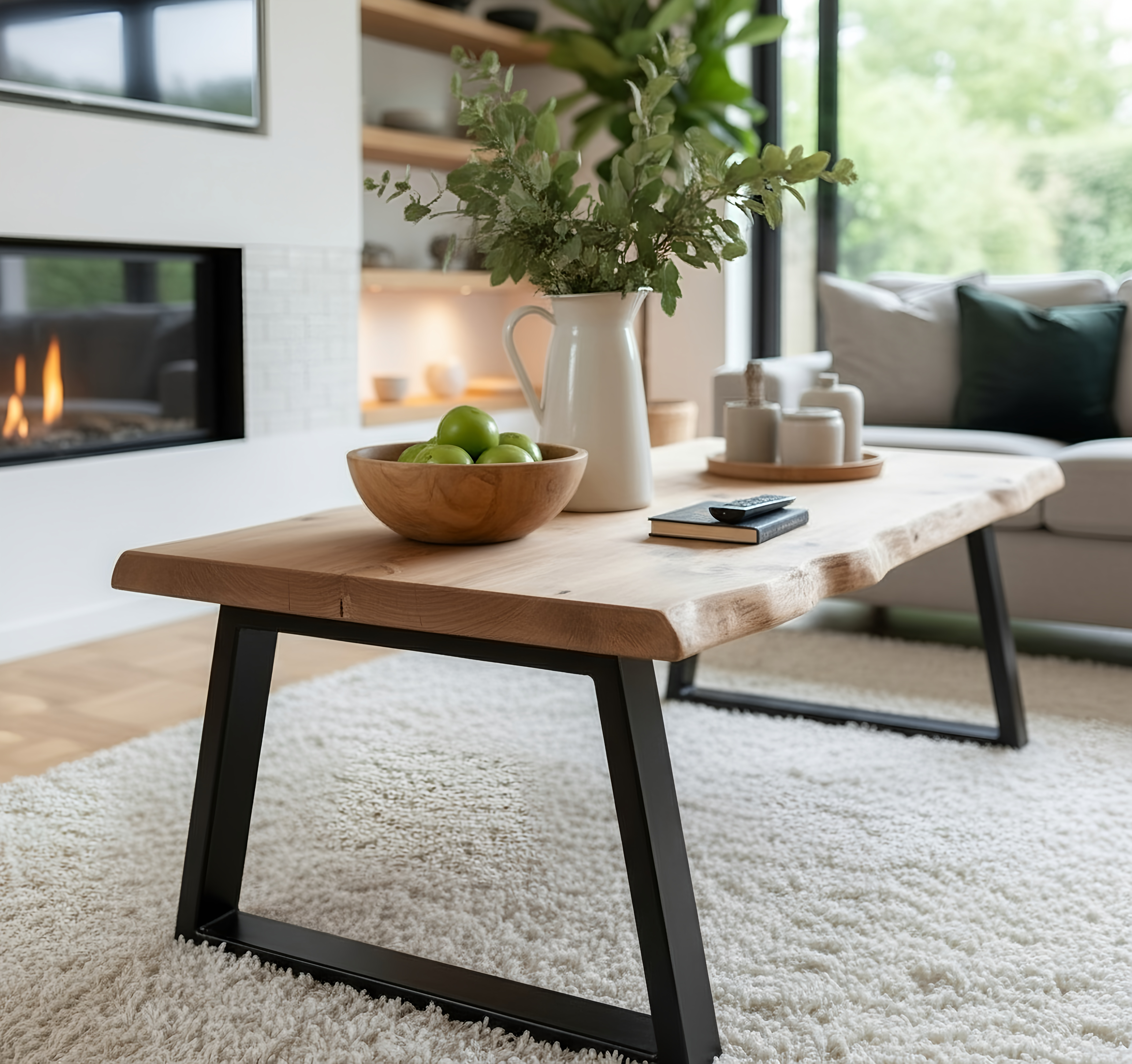 FENA Live / Waney Edge Coffee Table With Metal Trapezium Legs – Tribe ...
